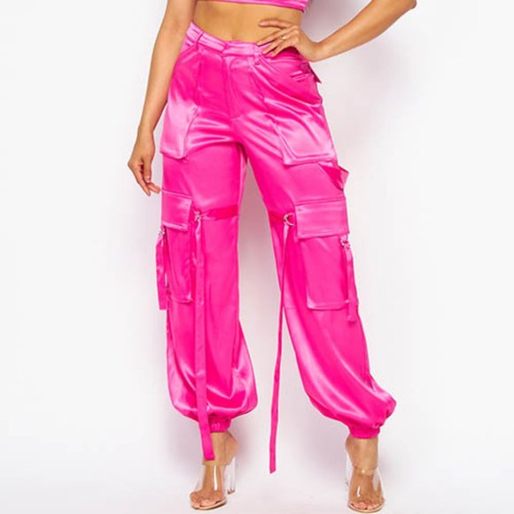 Hot & Delicious | Other | Pop Party Satin Cargo Pants | Poshmark